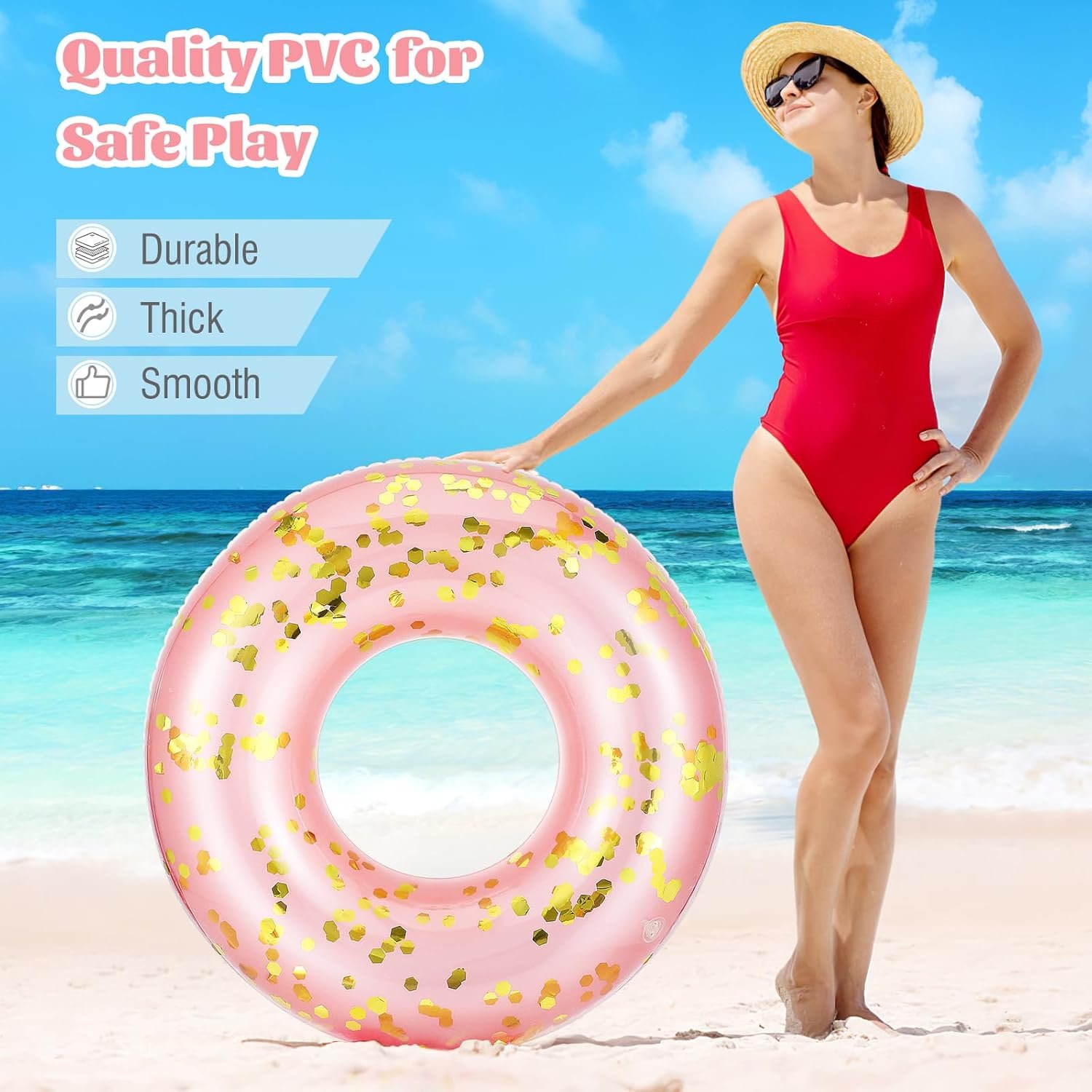 💲 MoKo Inflatable Pool Float with Glitter – Sparkle and Shine This ...